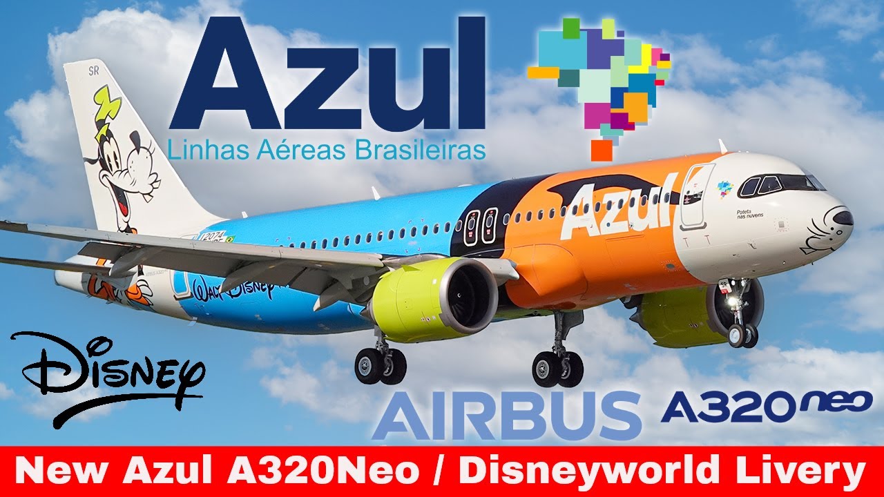 New AZUL Airbus A320Neo Disneyworld Livery - Flight test - Toulouse ...