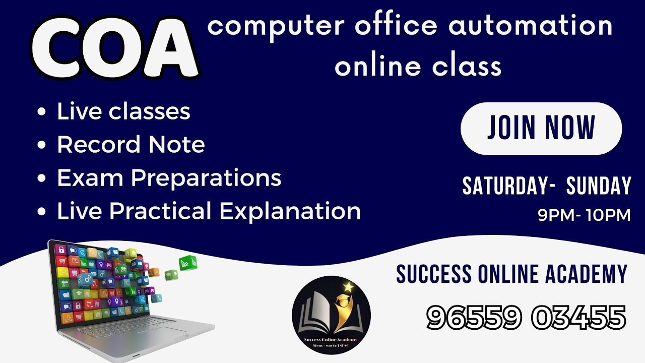 Online Class for Computer On Office Automation|Theory and Practical ...
