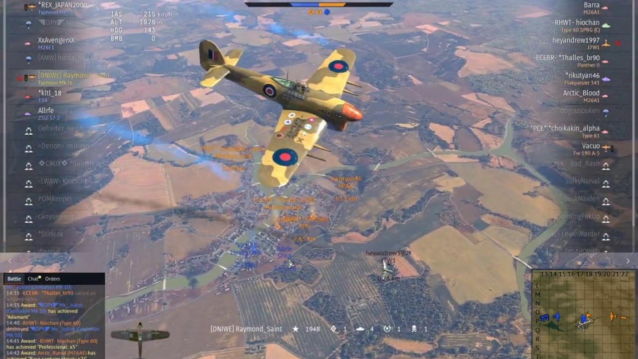 Typhoon heroically rams J7W (War Thunder) - YouTube