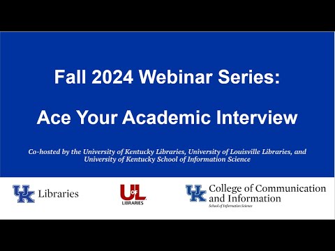 Ace Your Academic Interview - Oct 23 2024 - YouTube