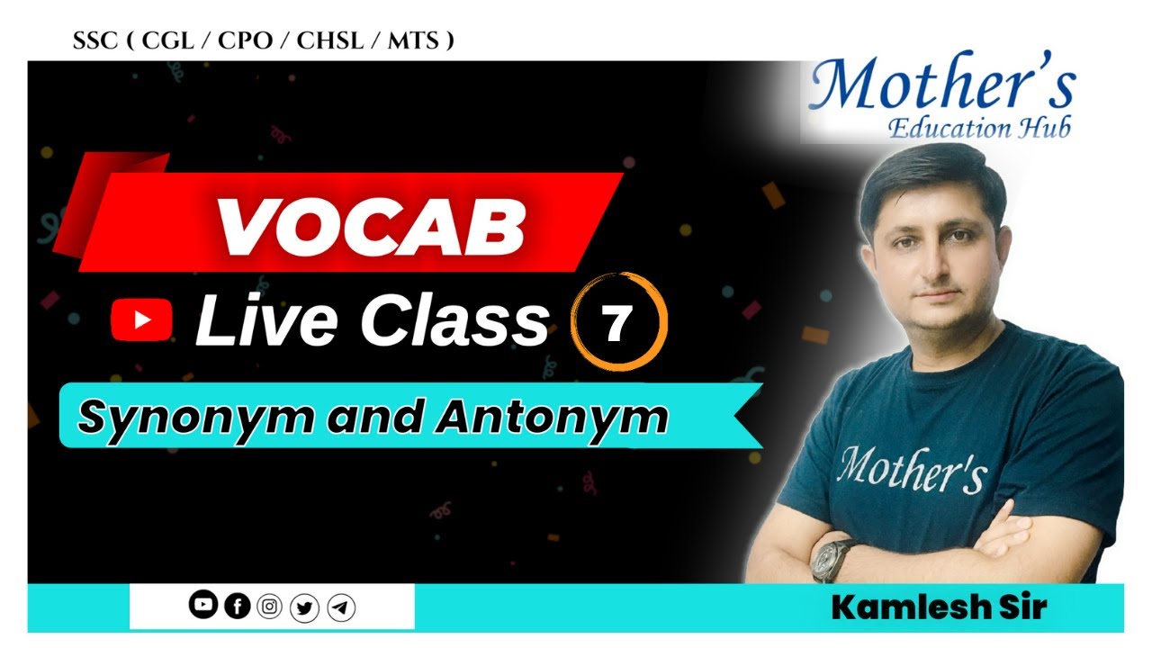 Live Vocabulary || Synonyms and Antonyms 61-70 || Class - 7 || By ...