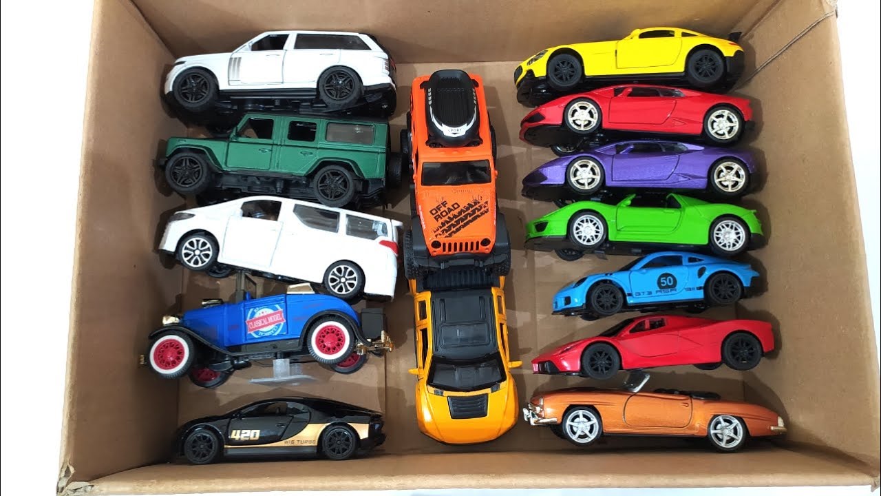 Box full of Cars Lamborghini, Rolls Royce, Ferrari, Bugatti, Mclaren ...