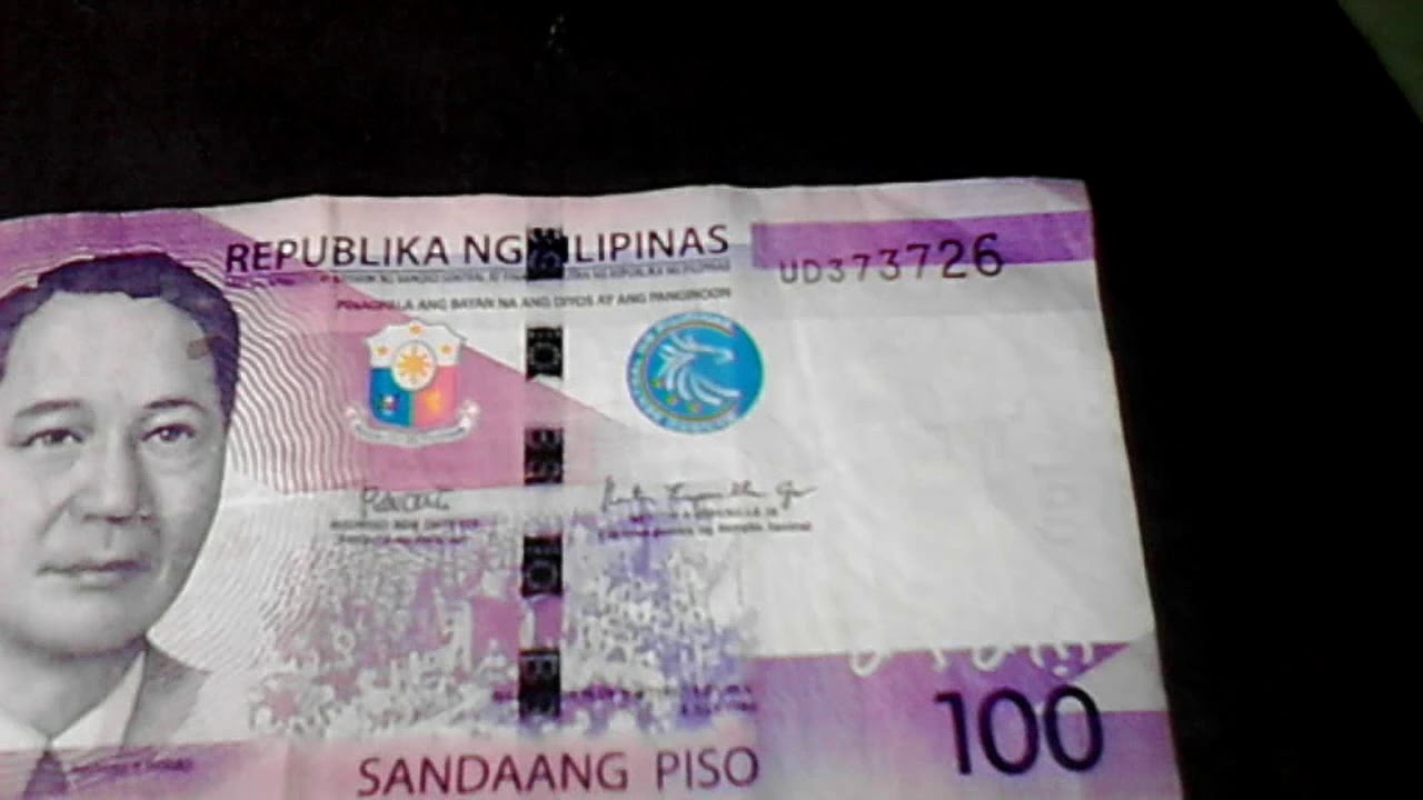 100 piso paper bill, 2018A, REPUBLIKA NG PILIPINAS, - YouTube