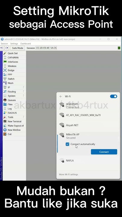 CARA SETTING MIKROTIK SEBAGAI ACCESS POINT - YouTube