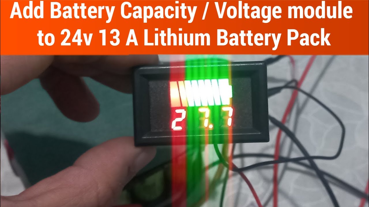 Add Battery Capacity / Voltage module to 24v Lithium battery pack - YouTube