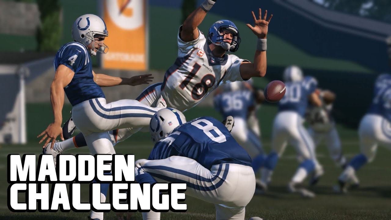 Can Peyton Manning Block a Field Goal? - Madden NFL Challenge - YouTube