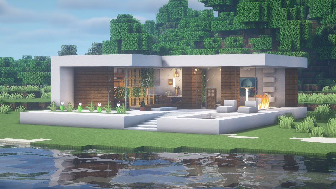 Minecraft | How to Build a Small Modern House - Tutorial (Easy) - YouTube
