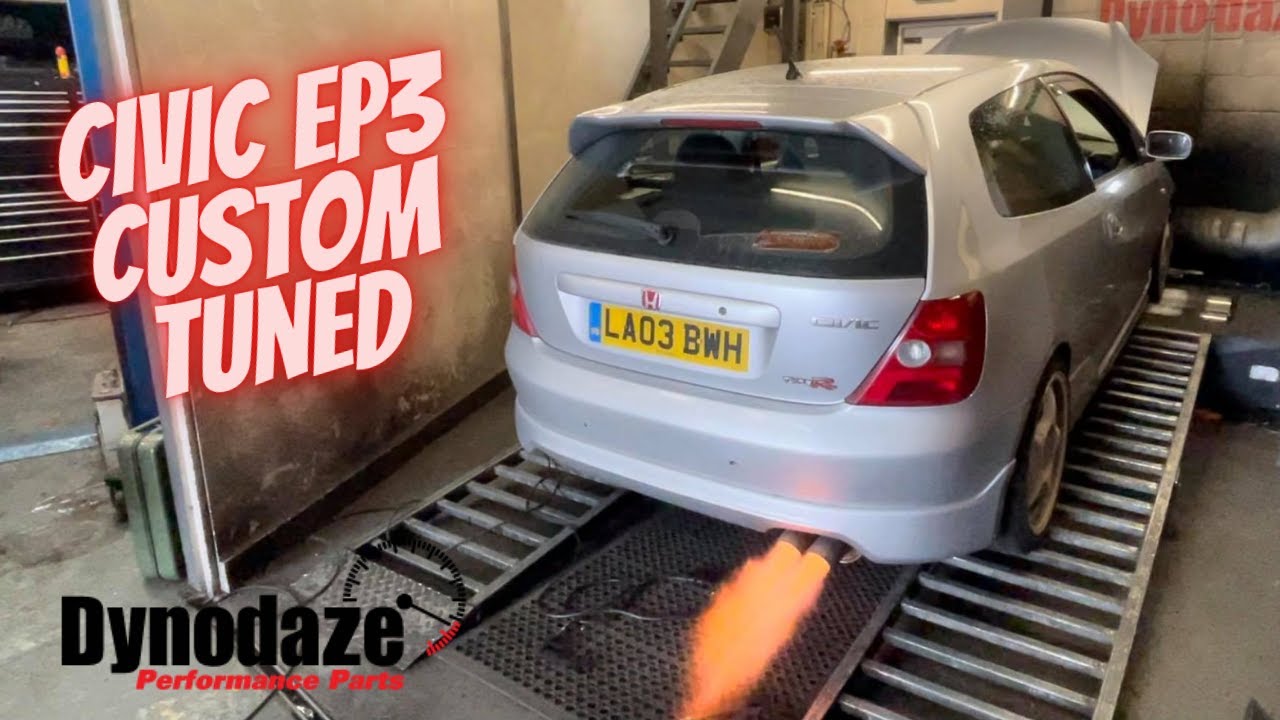 Honda Civic Ep3 ECU mapped Live at Dynodaze on Rolling Road - YouTube