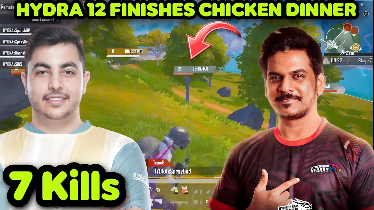 Hydra Gets 12 Finishes Chicken dinner 🐉 | Hydra Sparsh Solo 7 Kills 🐉 ...