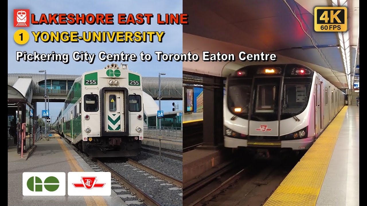 TTC & GO Transit POV Walk: Pickering City Centre to Toronto Eaton ...
