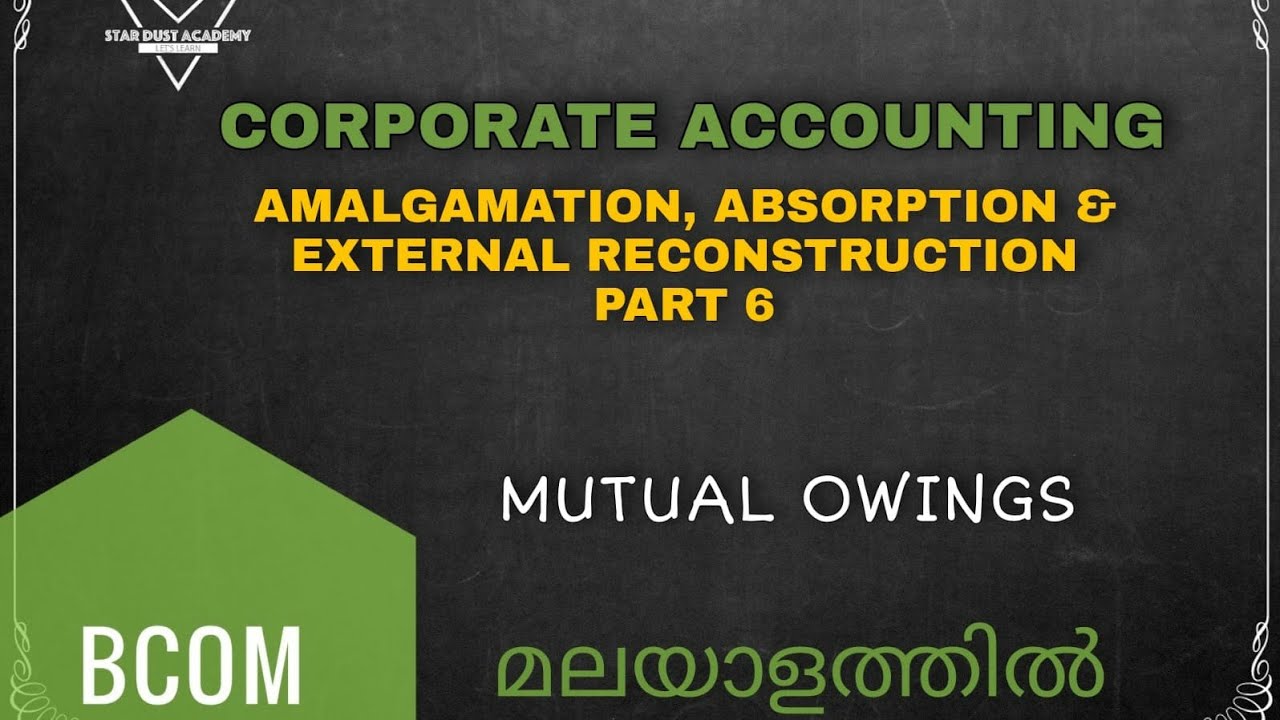 Amalgamation, Absorption & External reconstruction Part 6 Mutual Owings ...