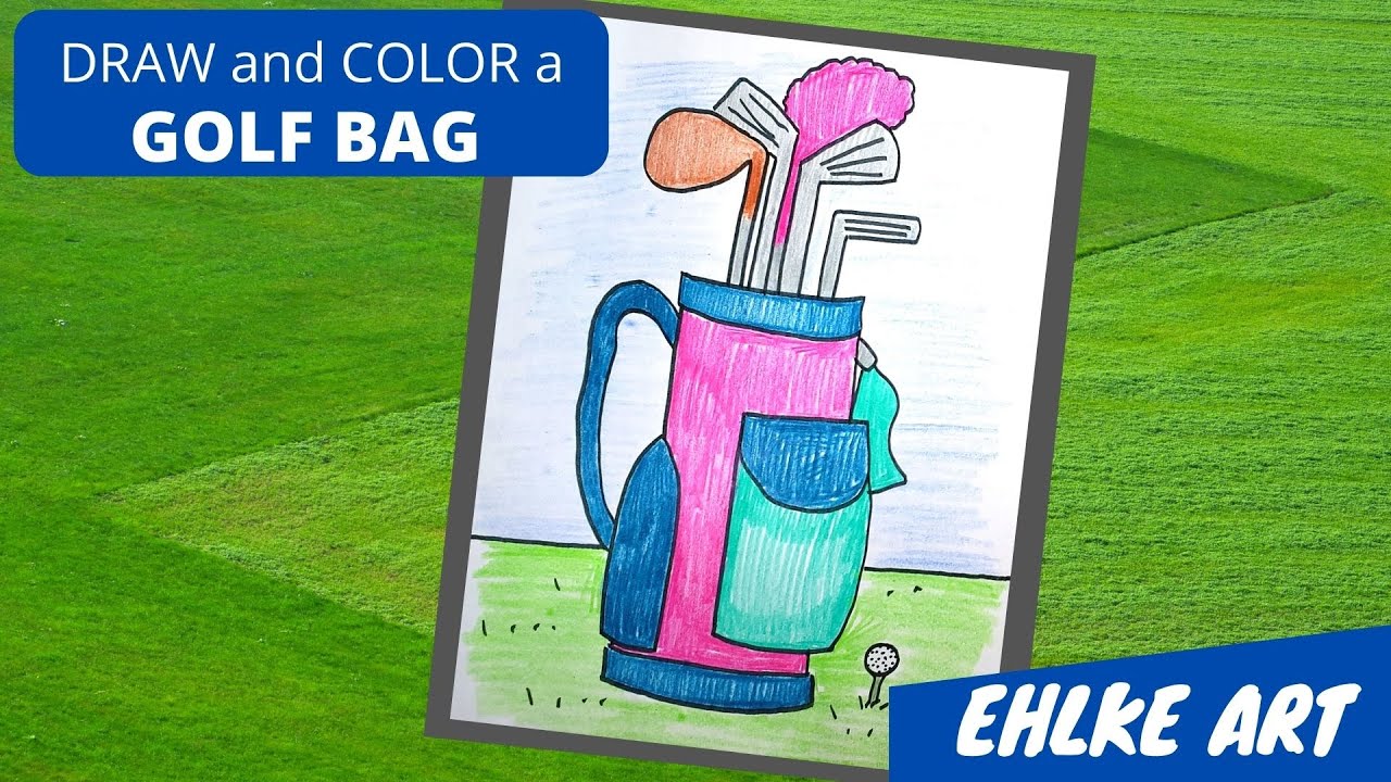 How to Draw and Color a GOLF BAG - YouTube