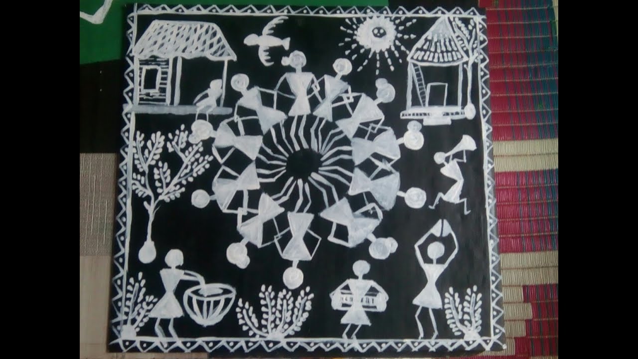 EASIEST WAY TO DARW WARLI FROM SCRATCH /EASY WARLI STEP BY STEP DEMO ...