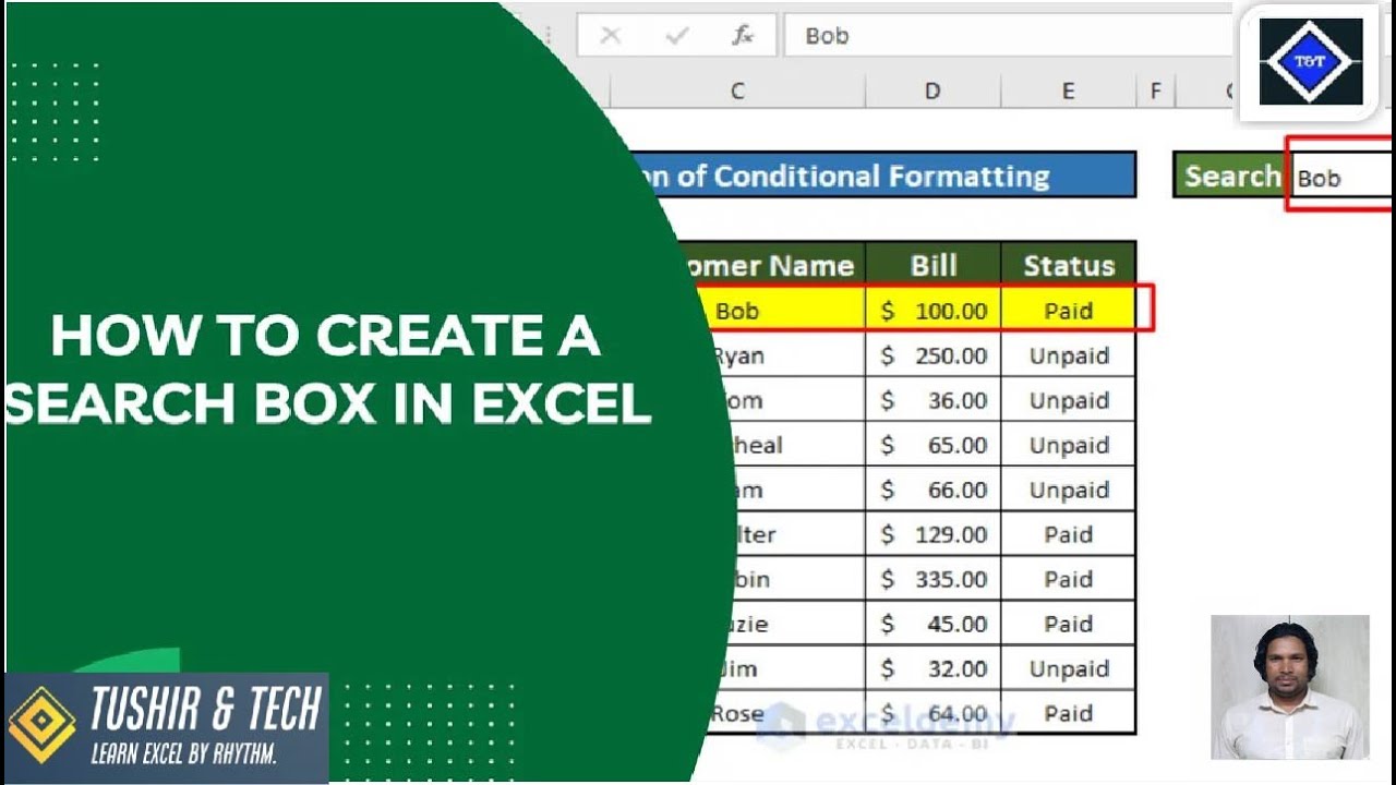 কিভাবে Dynamic Search Box ‍তৈরি করবো। Conditional Formatting ব্যবহার ...