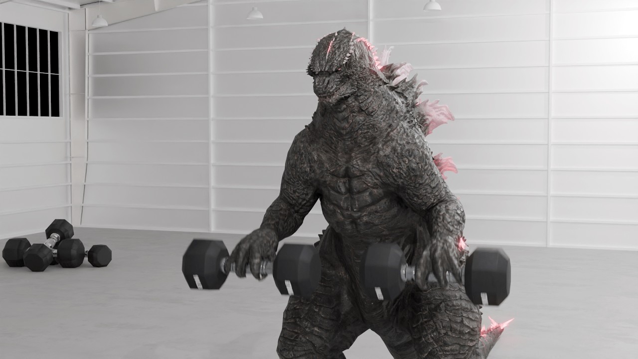 How Goji got so buff with only weights (Godzilla Blender animation ...