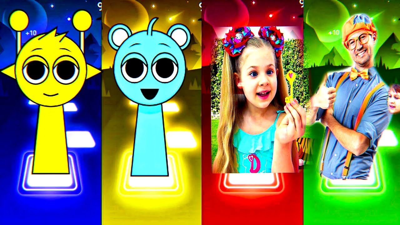 Incredibox Sprunki 🆚Diana 🆚Blippi 🆚Coffin Dance Song 🎶Tiles Hop MrB ...