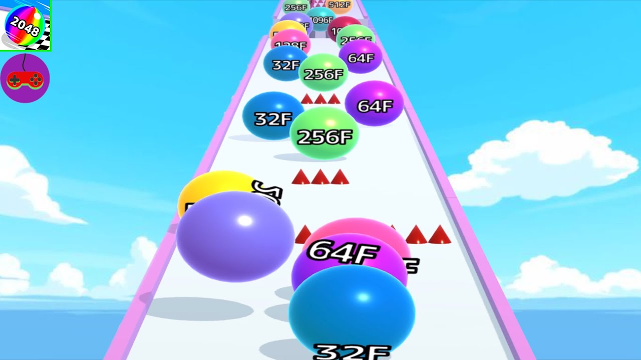 Play satisfying mobile game ball run 2048 infinity all max levels ...