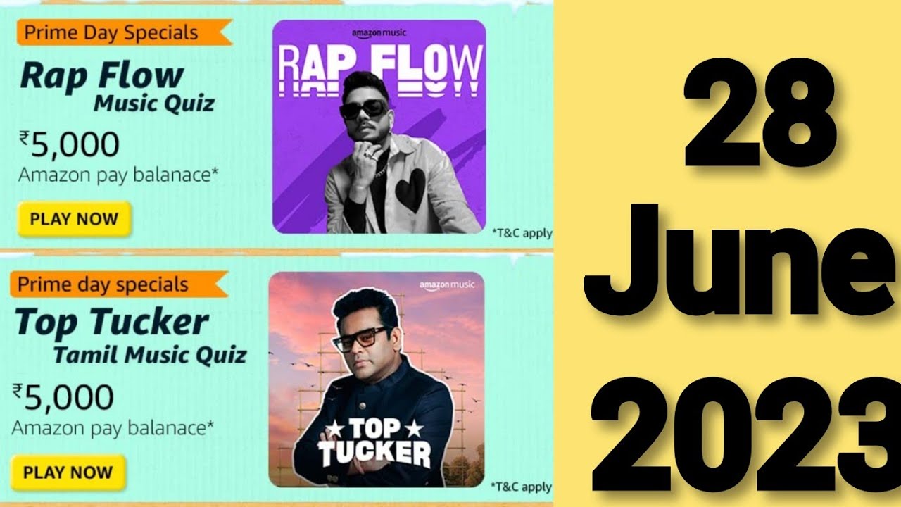 Amazon Prime Day Special Rap Flow Music Quiz Answer Today IAmazon Top ...