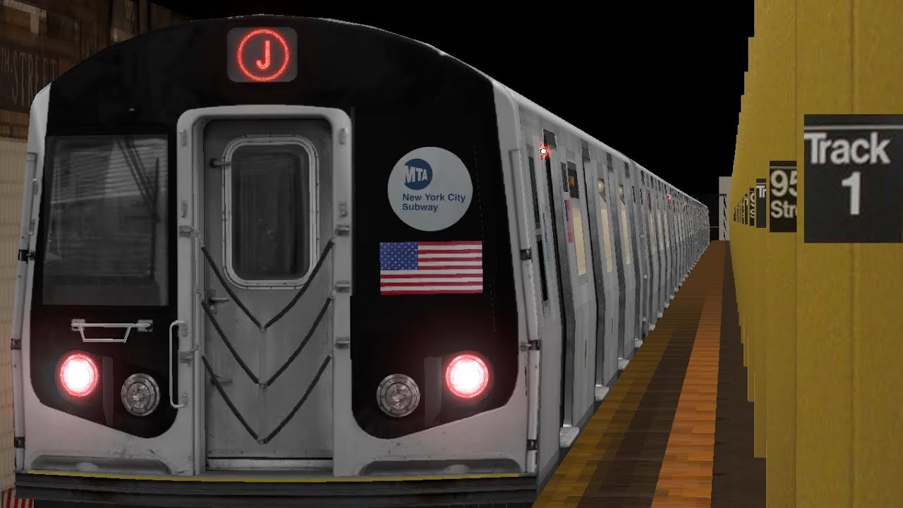 R143 J Train departing 36th Street (OpenBve) - YouTube