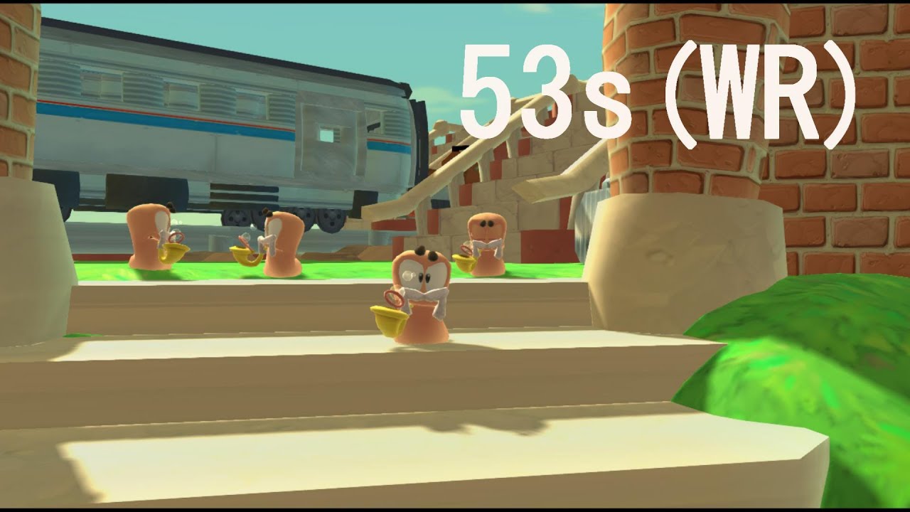 Worms Ultimate Mayhem Speedrun Tutorial 1 WR 53s by old worm ray - YouTube