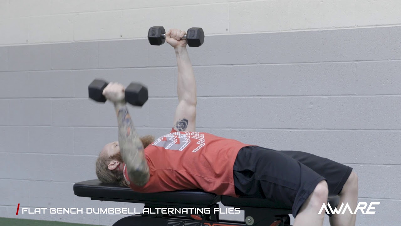 Flat Bench Dumbbell Alternating Flies - YouTube