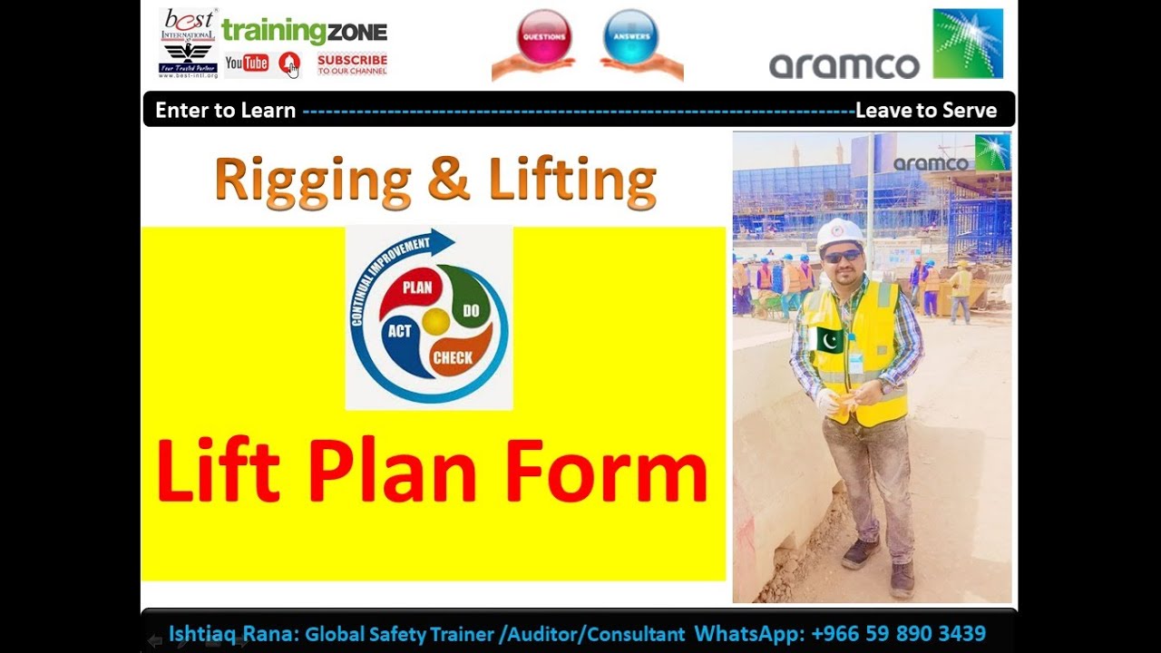 Lift Plan Form & importance of 6 important portions to fill in! Safety ...