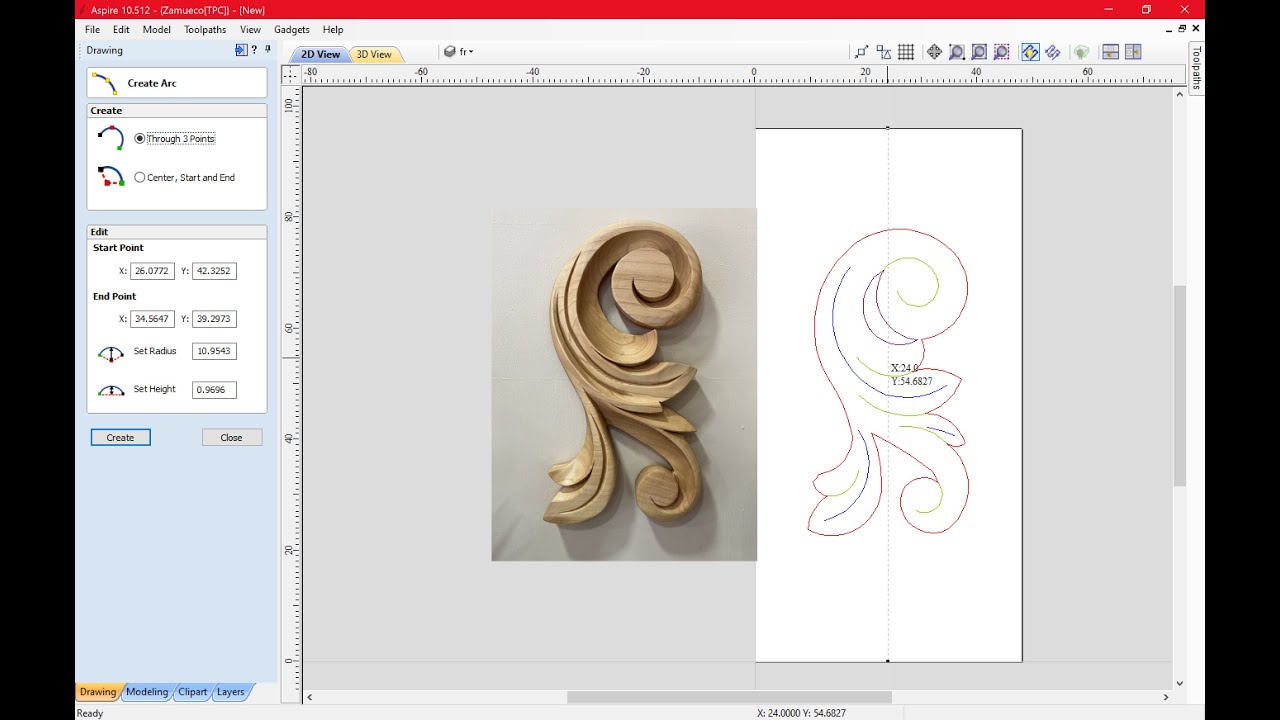 tracing in aspire 10.5 ;lecture 16 #cnc - YouTube