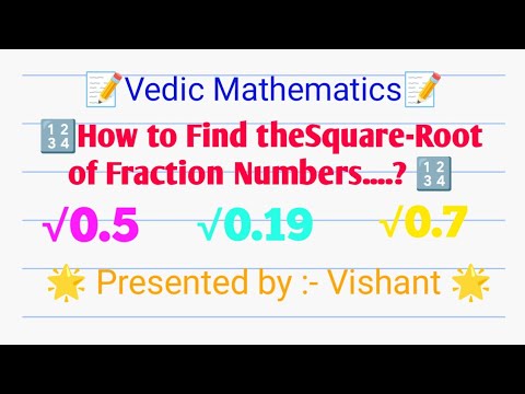 How to Find the Square-Root of Fraction Numbers....? - YouTube