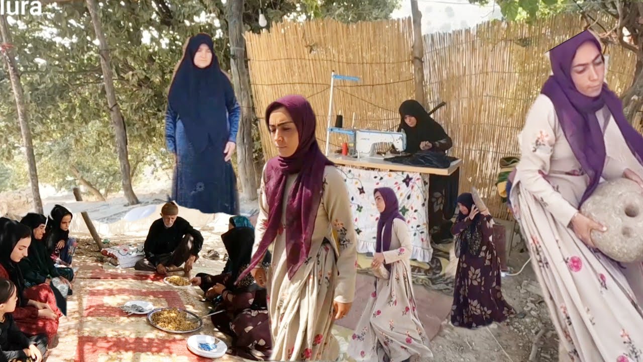 🧵 Sewing Nomadic Clothes and Eating Local Lunch | Nomad and Village Life in Iran 🍲 - YouTube