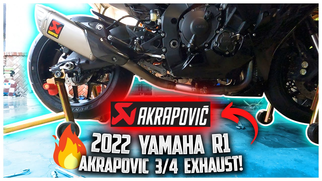 Yamaha R1 Akrapovic Exhaust and Akrapovic Link Pipe! Top Exhaust for ...