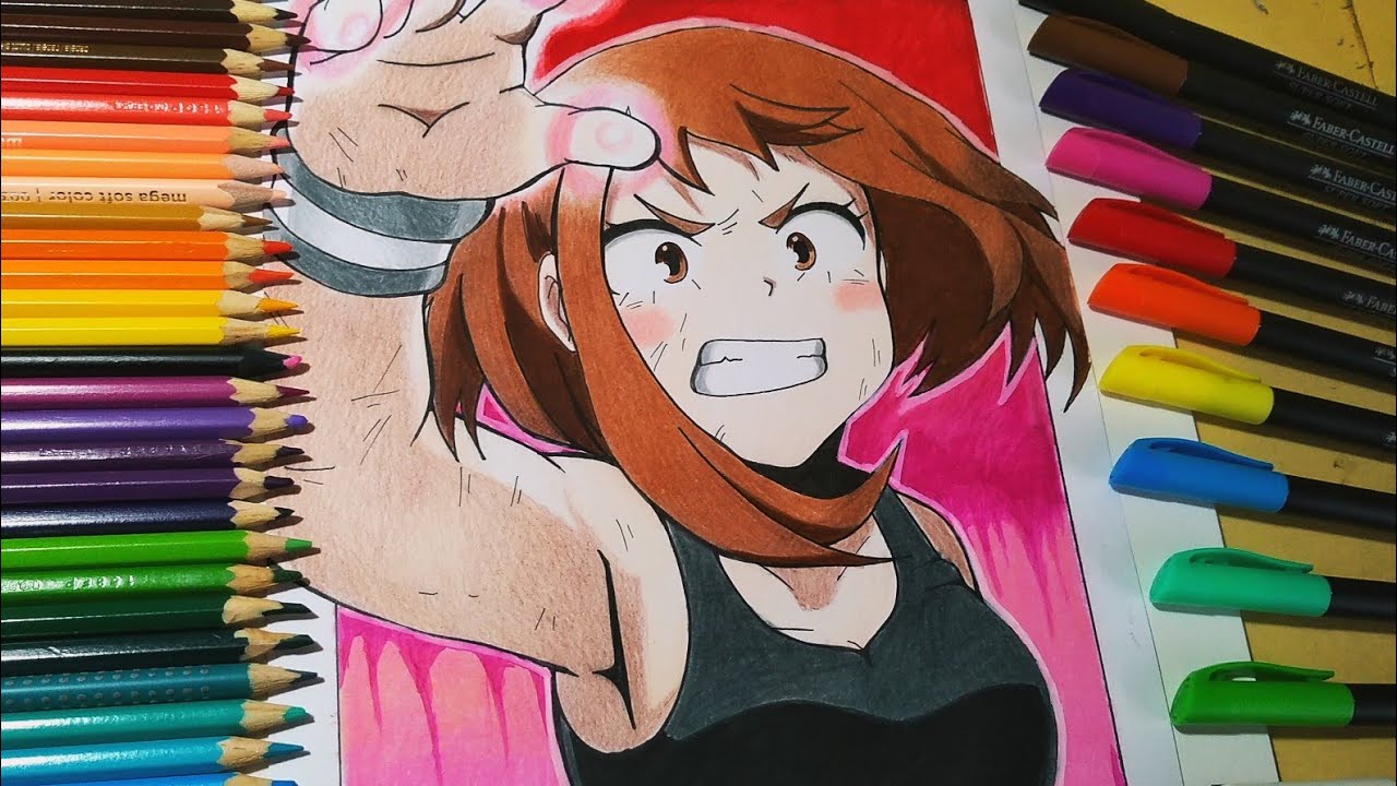 Desenhando a URARAKA [BOKU NO HERO] Drawing Uraraka/ Art Zezin - YouTube