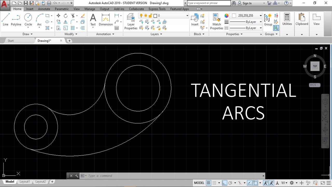 INTERNAL AND EXTERNAL TANGENTIAL ARCS - YouTube