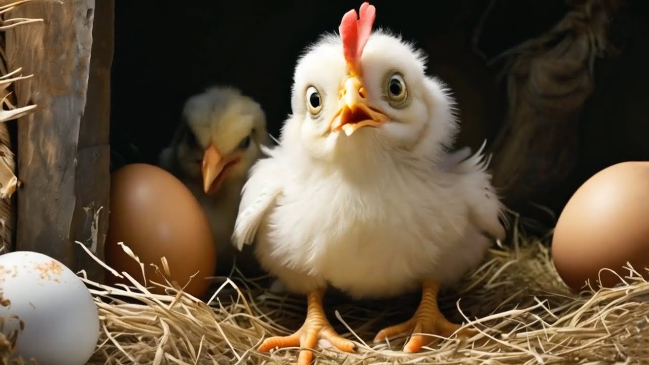 Chicken with wide open eyes - YouTube