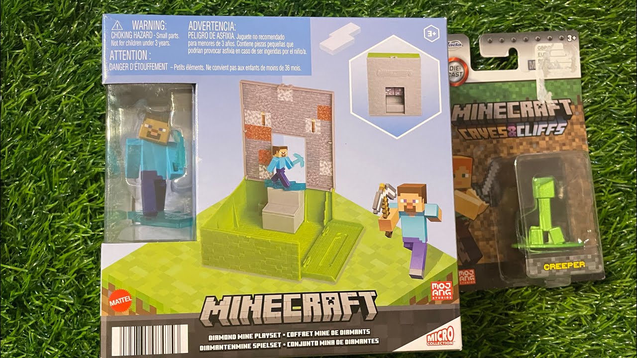 MINECRAFT UNBOXING DIAMOND MINE PLAY SET AND CREEPER - YouTube