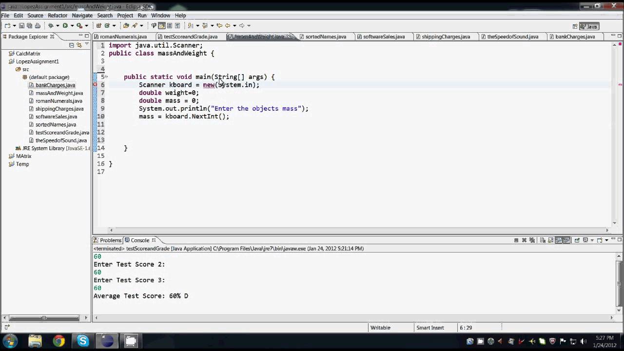 Java Programming - Mass in Newtons - YouTube