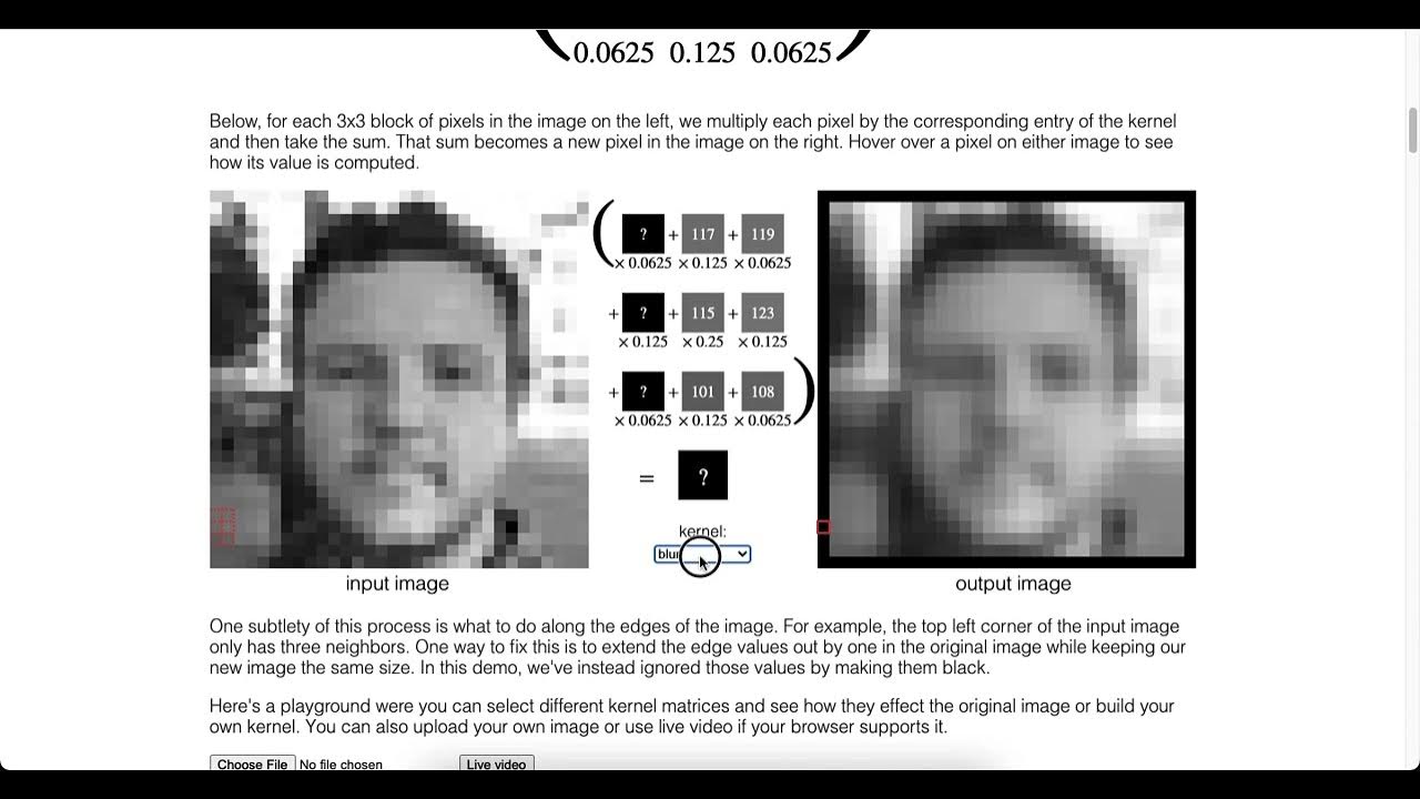 Image Kernels Effects Explained Visually (with website link) - YouTube