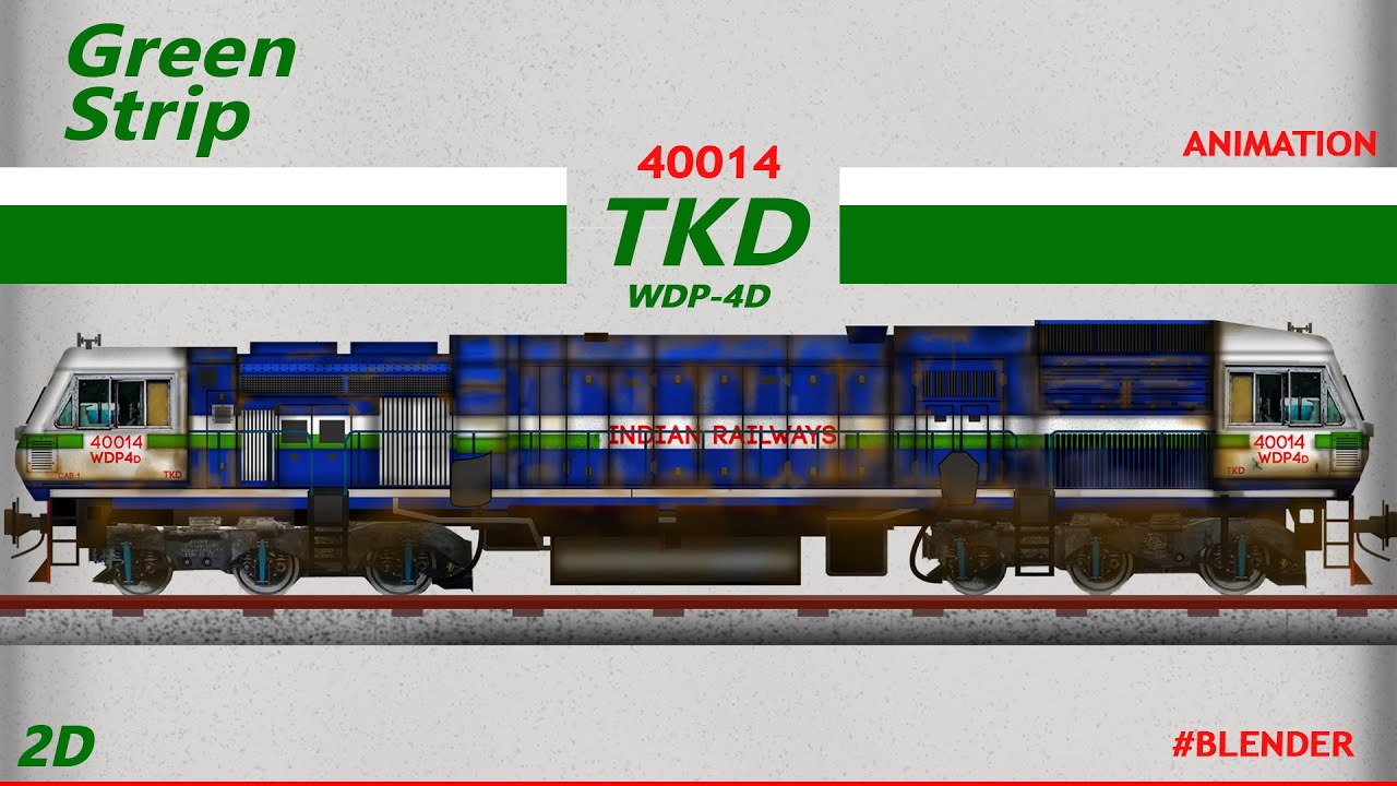 TKD (Tughlakabad) Green Strip WDP4D "40014" Animate With Humming Sound ...