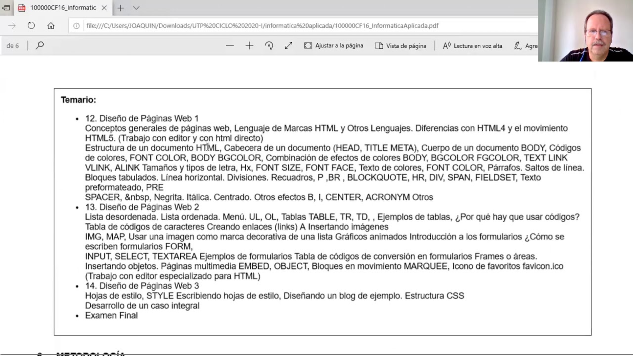 revisando el silabo de Informatica aplicada - YouTube