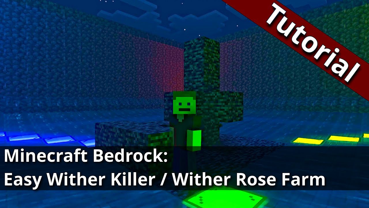 Minecraft Bedrock: Easy Wither Killer / Wither Rose Farm Tutorial - YouTube