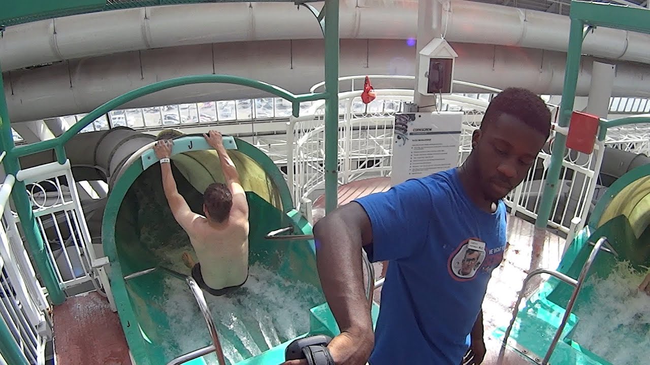 Scary Corkscrew Water Slide at World Waterpark - YouTube