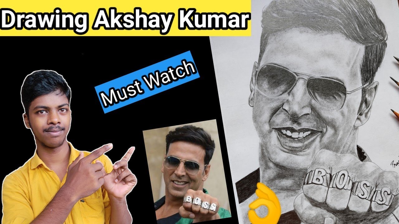 Akshay Kumar Drawing / how to draw Akshay Kumar sketch for beginners # ...