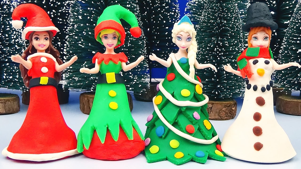 Play Doh Magiclip Christmas Disney Princess Dress Costume Design Anna ...