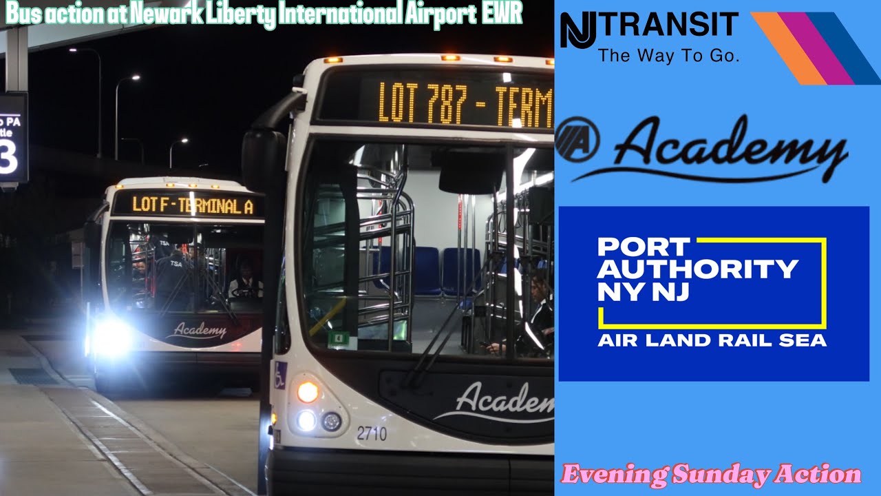 Bus Action at Newark Liberty International Airport EWR - YouTube