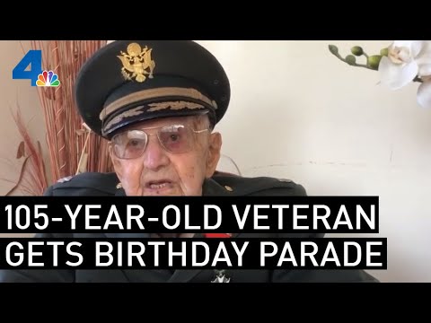 105-Year-Old WWII Vet Gets Legendary Birthday Parade | NBCLA