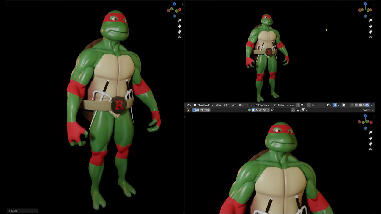 Ninja Turtles - Raphael - Blender Sculpting ( Timelapse ) - YouTube