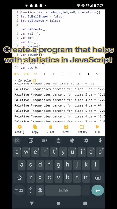 javaScript program that helps with statistics - YouTube