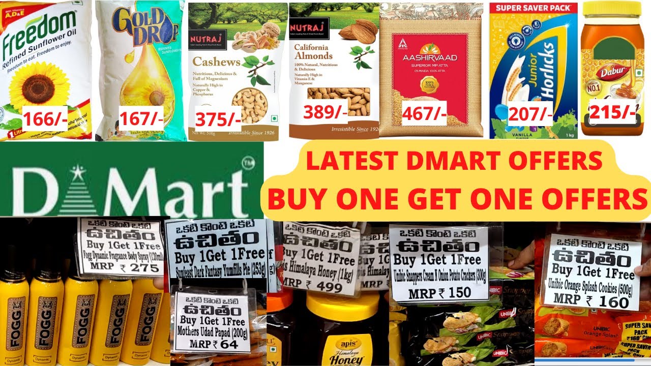 DMart Latest Grocery offers with price's || D Mart Latest Buy 1 Get 1 ...