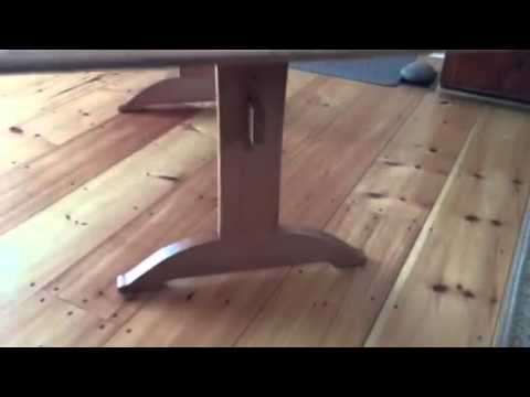 Handmade Boat Shaped Cherry Shaker Trestle Table - YouTube