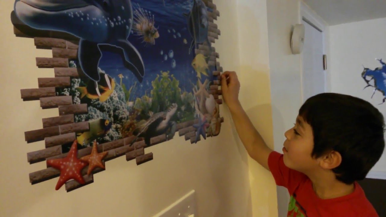 Installing Wall Decals / Stickers For Play Room ! AdamNoahTube - YouTube