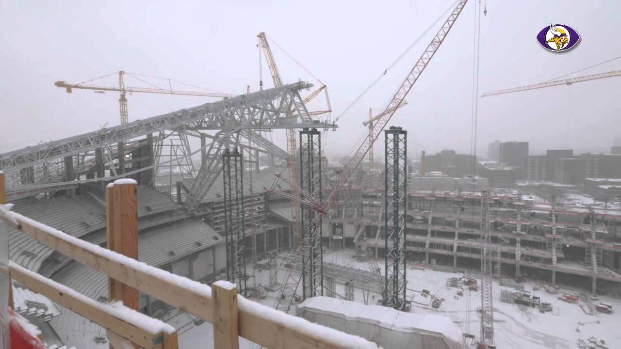 New Vikings stadium construction time-lapse - YouTube